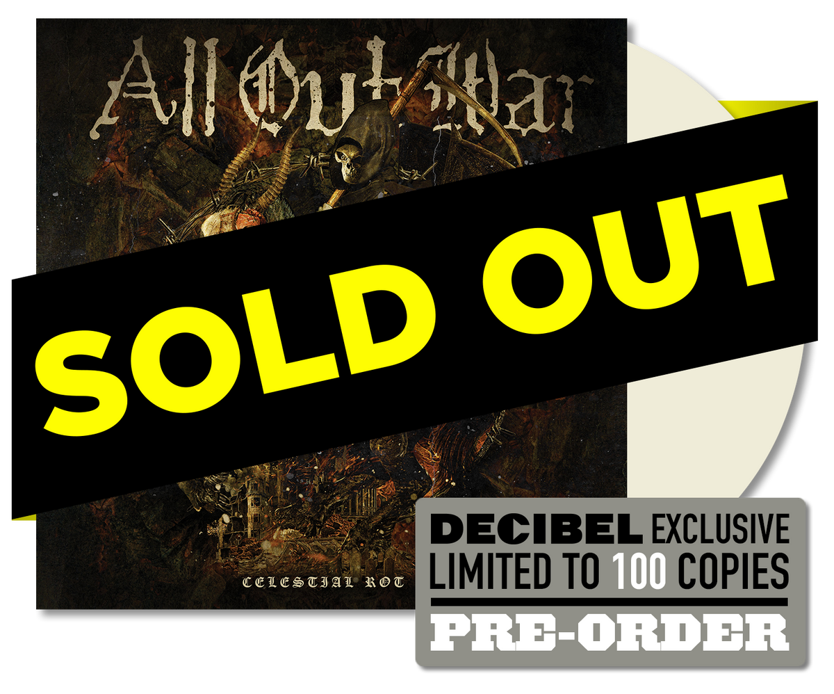 All Out War - Celestial Rot BONE WHITE DECIBEL EXCLUSIVE COLORED VINYL – The Decibel Store